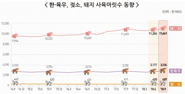 통계n 한·육우 돼지 닭 오리 늘고 젖소 줄고 34분기 가축동향 네이버 포스트