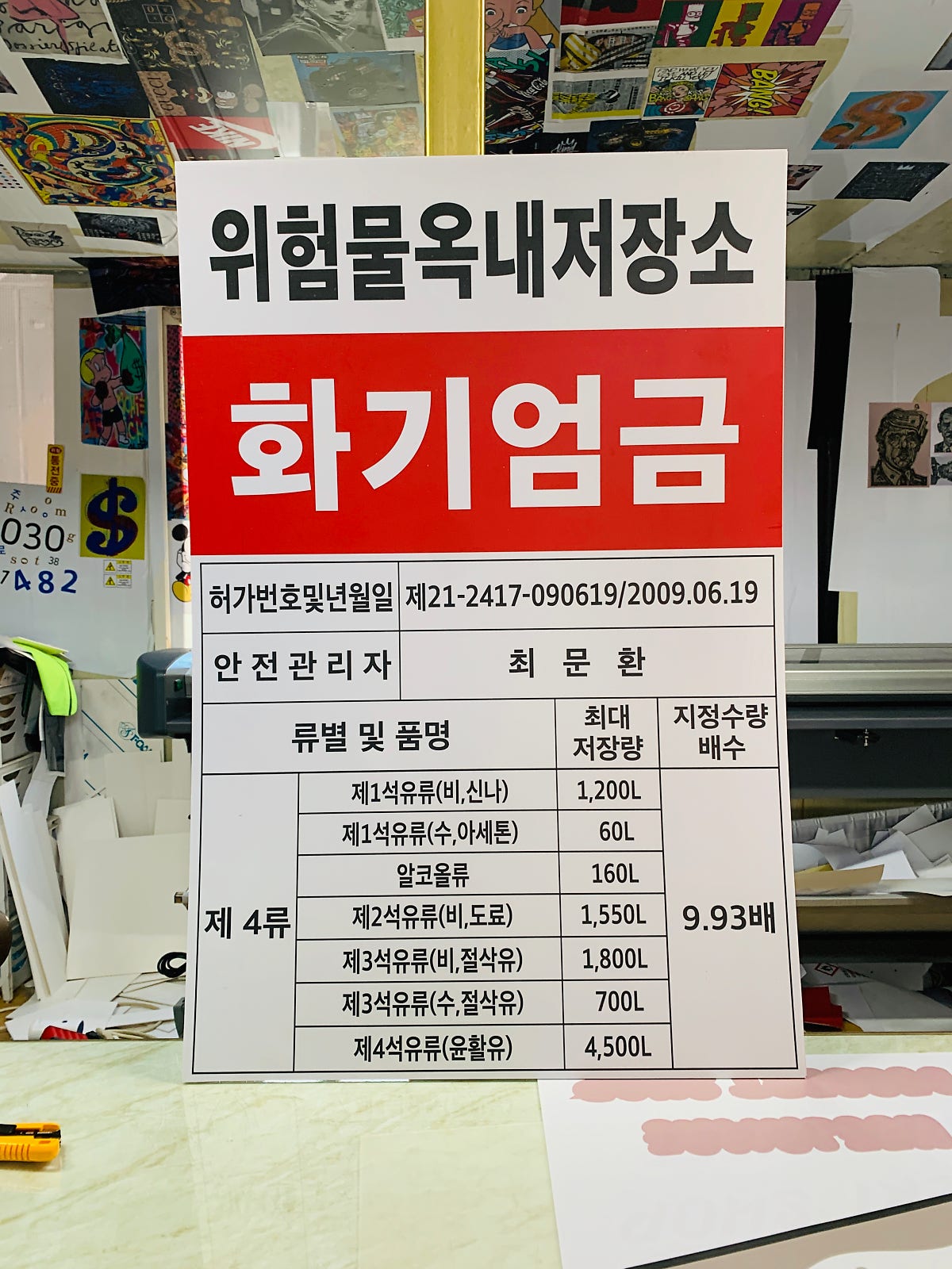 위험물옥내저장소 600x900mm 화기엄금 물기엄금 표지판 주유소 주유취급소 지하탱크 저장 네이버 포스트