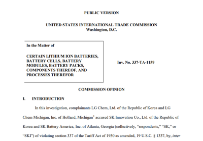 美ITC "SK이노, LG 영업비밀 22개 침해" 최종 의견서 공개 : 네이버 포스트