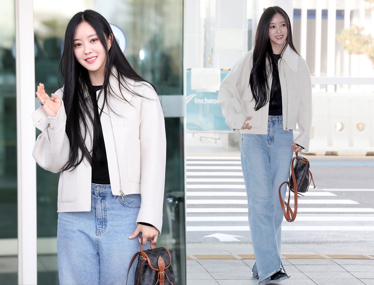 효민 공항 패션 사복 자켓 옷은 온앤온 블루종 점퍼 여자겨울코디 네이버 포스트