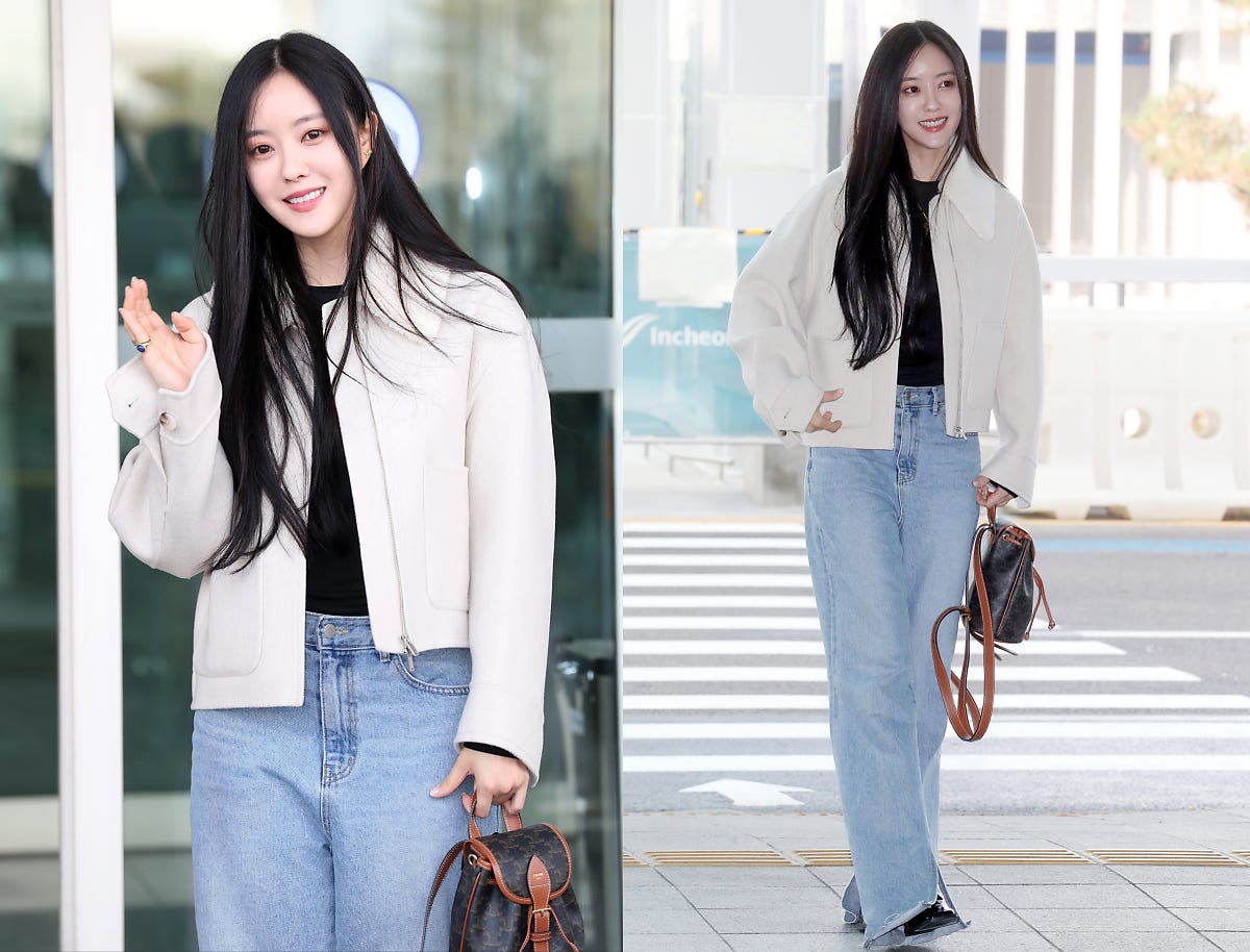 효민 공항 패션 사복 자켓 옷은 온앤온 블루종 점퍼 여자겨울코디 네이버 포스트
