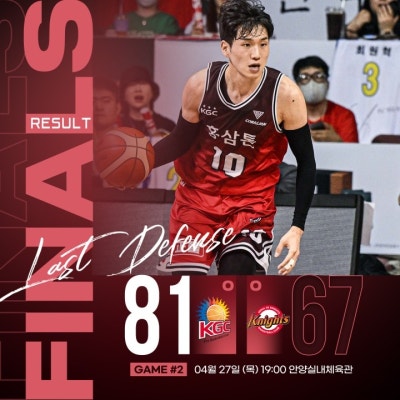 1위팀 위력 발휘한 KGC, SK에 14점차 승리…파이널 1-1 원점 : 네이버 포스트