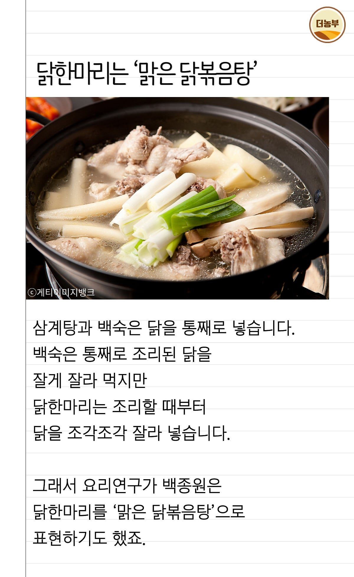여름 보양식 닭 요리 삼계탕·백숙·닭한마리 뭐가 다를까 네이버 포스트