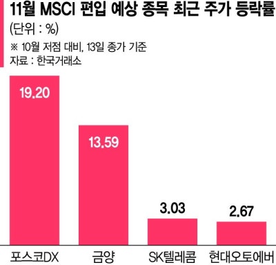 MSCI 편입 기대에 포스코DX·금양으로 돈 몰려 : 네이버 포스트